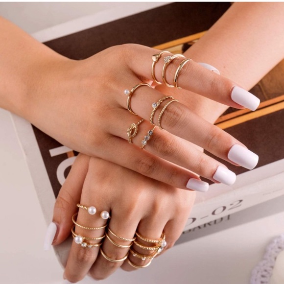 Jewelry | 325 Set 8 Stackable Ring Set Knuckles Thumb Pinky Index 5 ...
